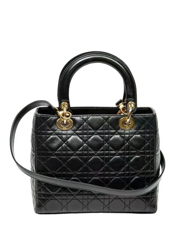 Dior Medium Lady Cannage Tote Bag - Black