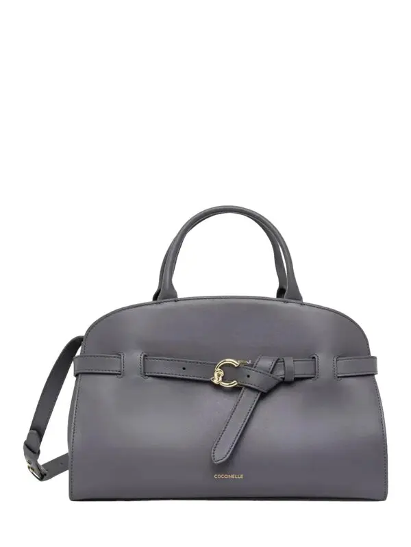 COCCINELLE Sabine Buckle-detail Leather Tote Bag - Grey