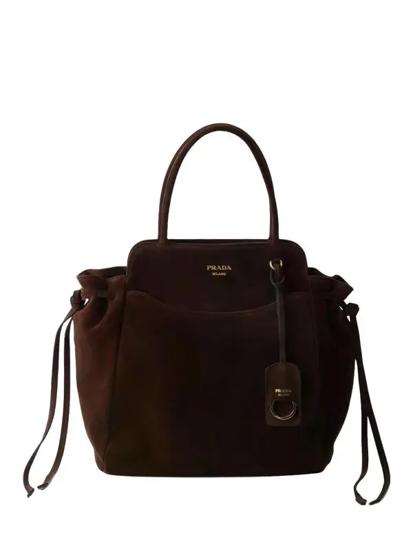Prada Carry Medium Suede Bag - Brown