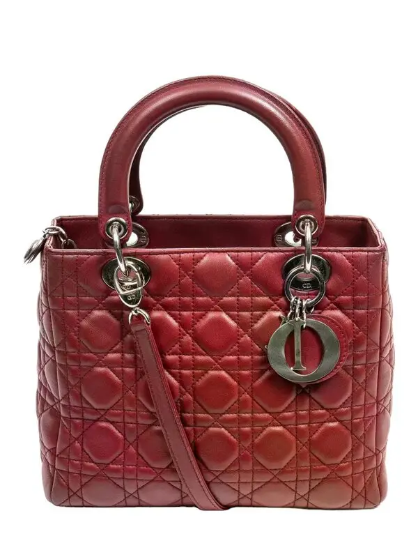 Dior Lady Cannage Tote Bag - Red