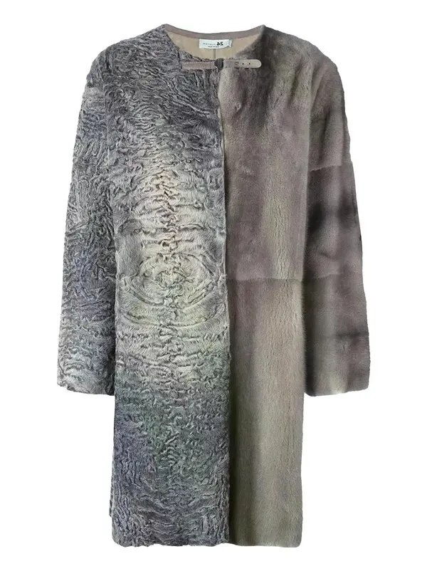 MANZONI 24 Patchwork Fur Coat - Grey