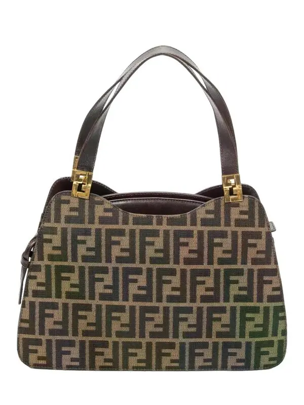 Fendi Ff-logo-plaque Zucca-pattern Tote Bag - Brown