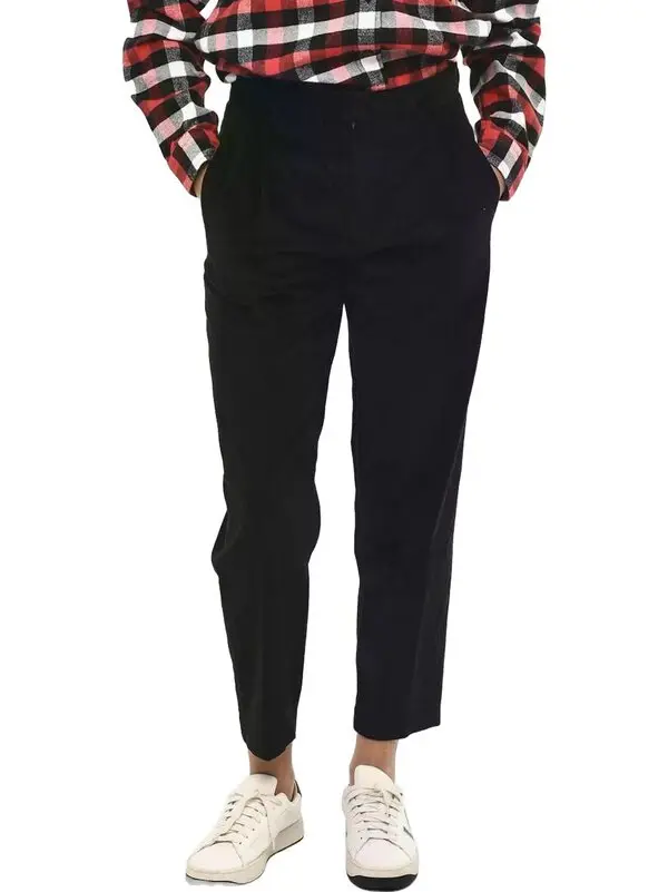 Woolrich Pleated Ribbed Trousers - Black