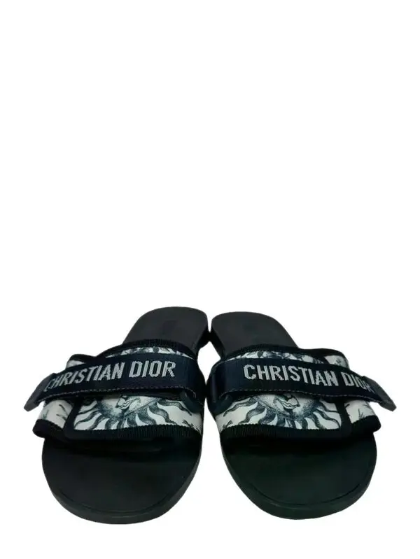Dior Revolution Toile De Jouy Slide Sandals - Blue