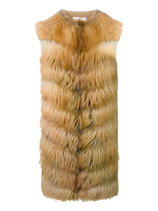 MANZONI 24 Panelled Sleeveless Coat - Brown