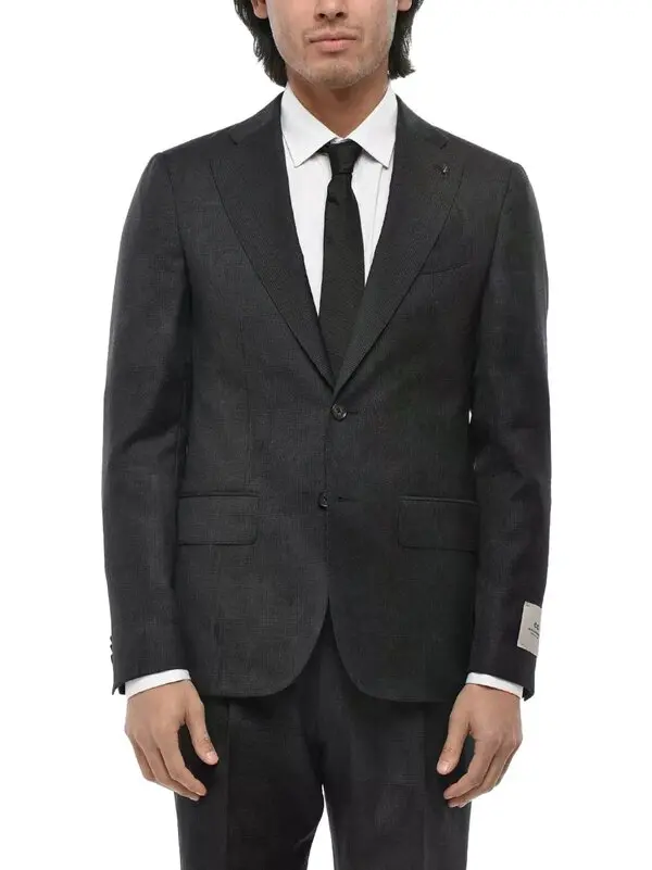 Corneliani District-check Virgin Wool Suit - Grey