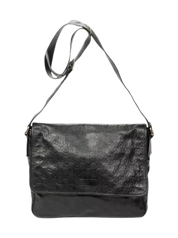 Gucci Large Guccissima Messenger Bag - Black