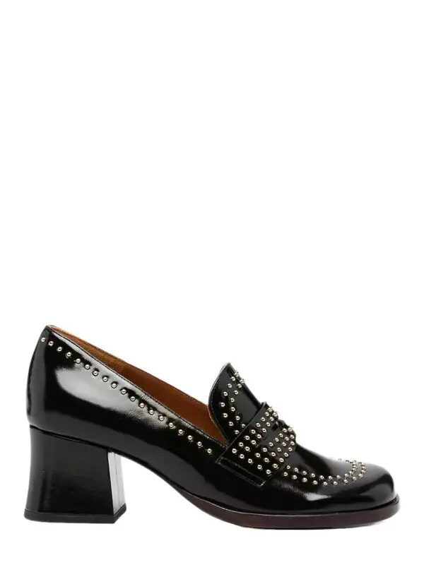 Chie Mihara Stud-embellished Leather Loafers - Black
