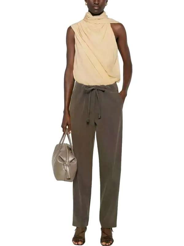 Giorgio Armani Drawstring Straight-leg Trousers - Grey
