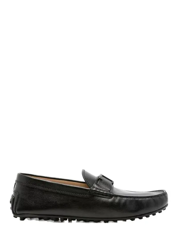 TOD'S Textured Leather Loafers - Black