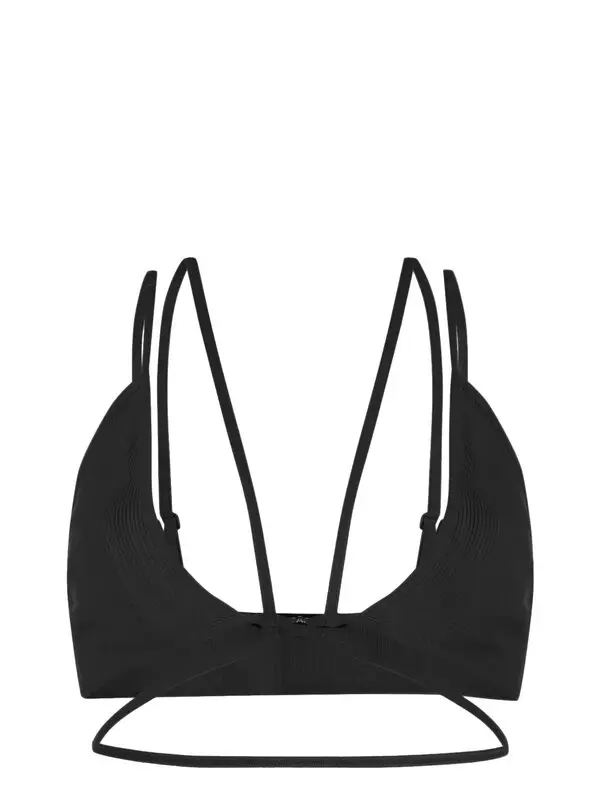ANDREĀDAMO Ribbed Strap-detail Bra - Black