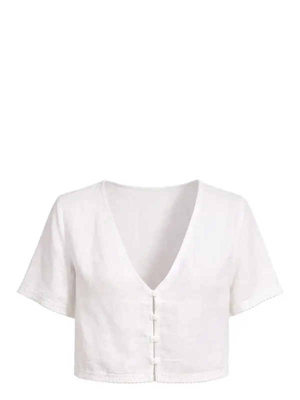 BELLETAGE SWIMWEAR Aloha Linen Top - White