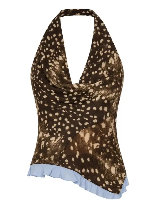 Carmen Says Ice Noir Animal Print Top - Black