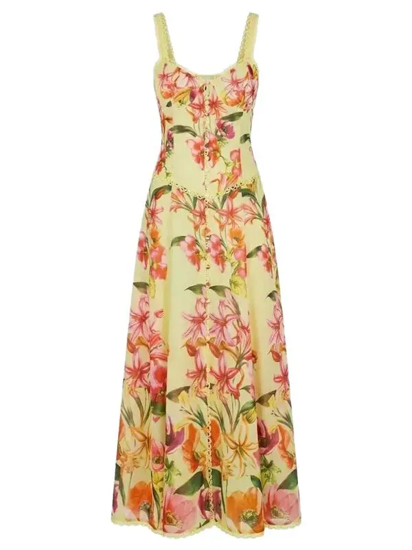 Charo Ruiz Ibiza Solara Floral-print Midi Dress - Yellow