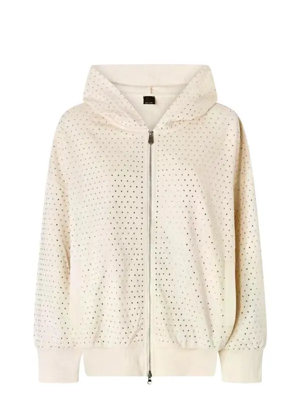 Pinko Embellished Zip-up Hoodie - Neutrals