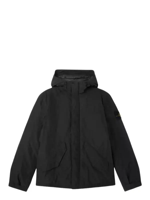 Stone Island Logo-patch Hooded Jacket - Black