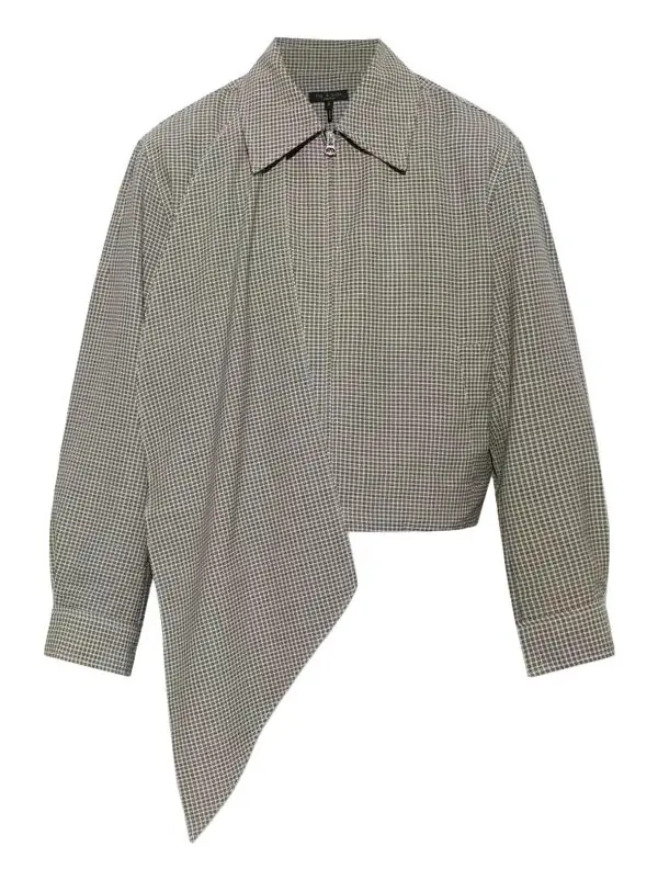 Rag & Bone Scarf-detail Checked Wool Jacket - Grey