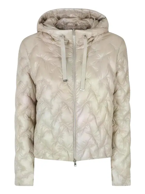 Herno Chevron-quilted Hooded Jacket - Neutrals