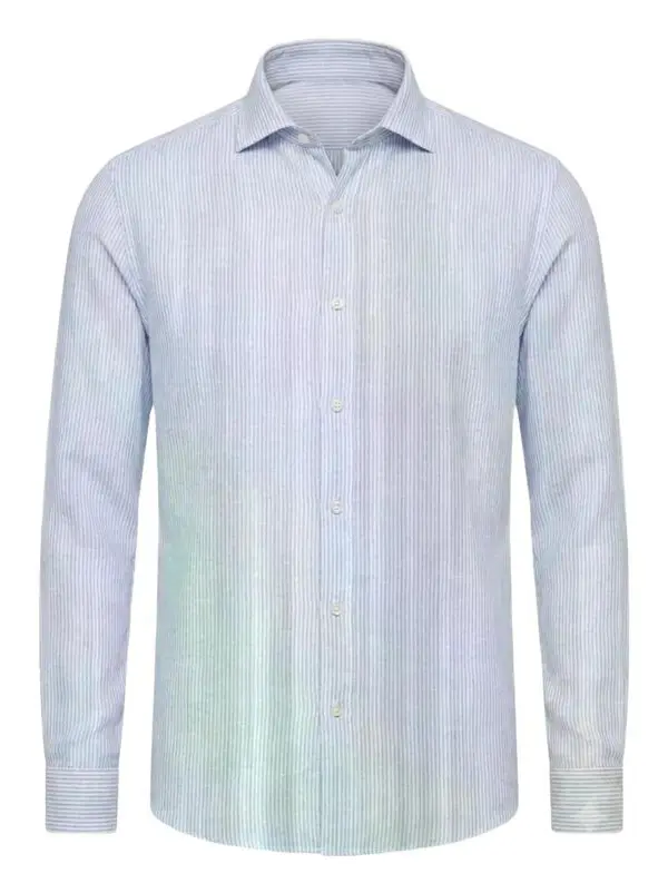 ALLEY DOCKS 963 Striped Long-sleeve Shirt - Blue