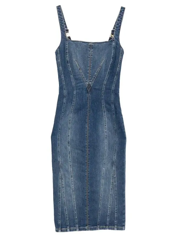 Elisabetta Franchi Denim Cotton Dress - Blue