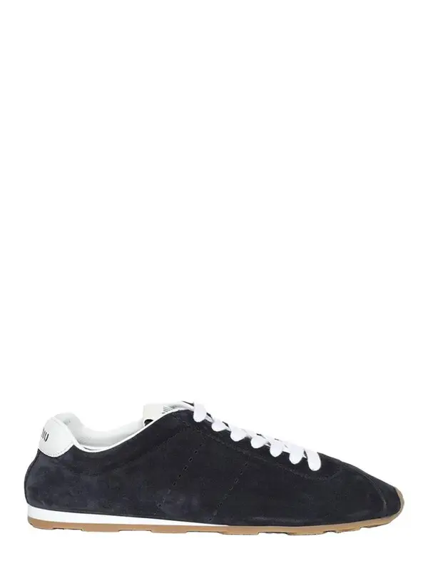 Miu Miu Plume Suede Leather Sneakers - Blue