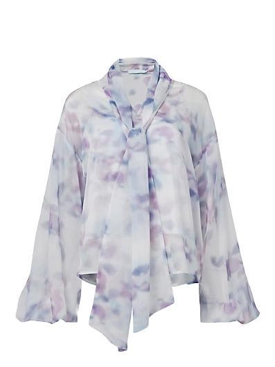LEEM Floral-print Tie-neck Chiffon Blouse - Multi-coloured