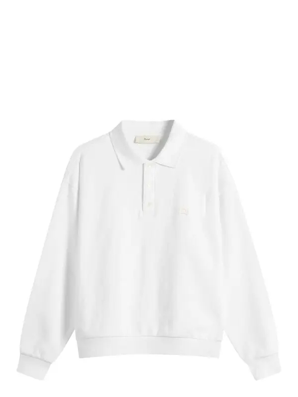 DUNST Leather Logo Collared T-shirt - White