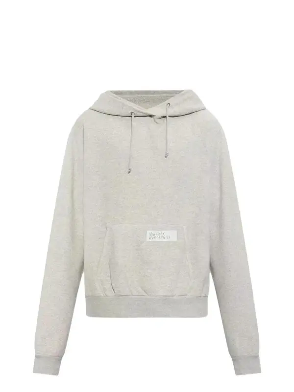 MAISON MARGIELA Bird-print Drawstring Hoodie - Grey