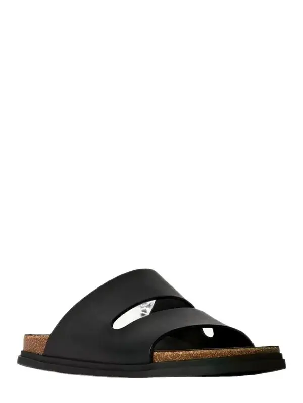 THE ROW Leather Band Sandals - Black
