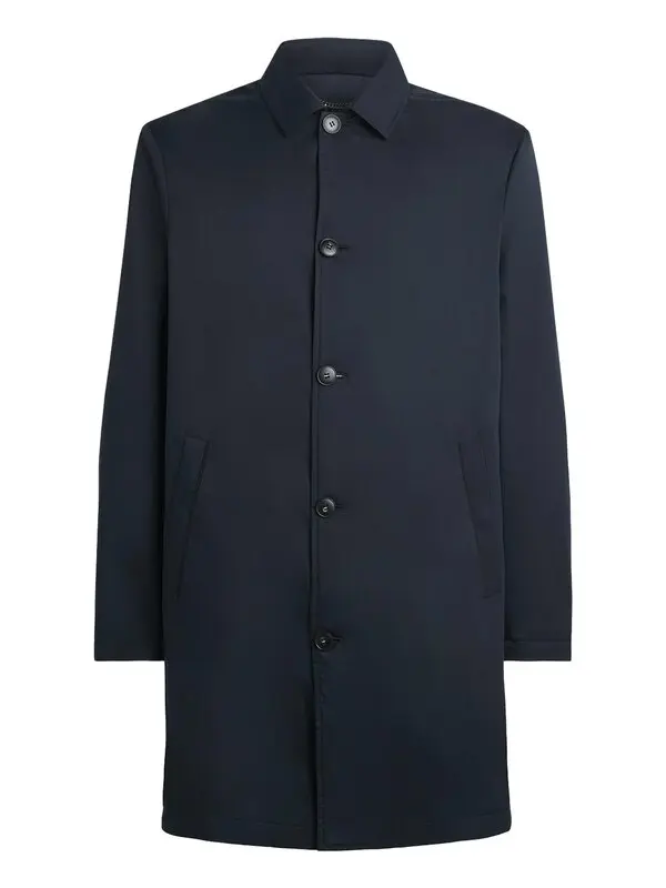 Canali Technical Car Coat - Navy