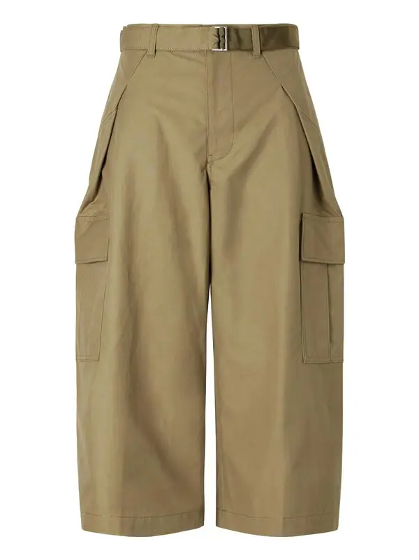 Sacai Cotton Wide-leg Cargo Pants - Neutrals