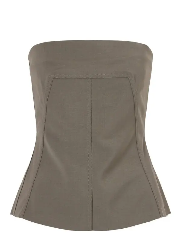 Rick Owens Strapless Wool-blend Bustier Top - Gray