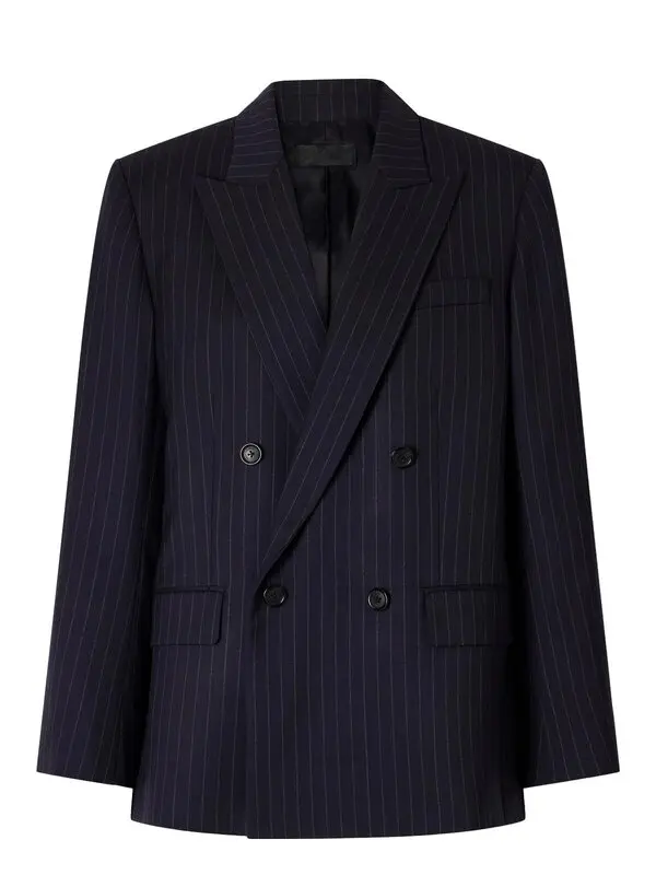 NILI LOTAN Leston Wool-blend Blazer - Blue