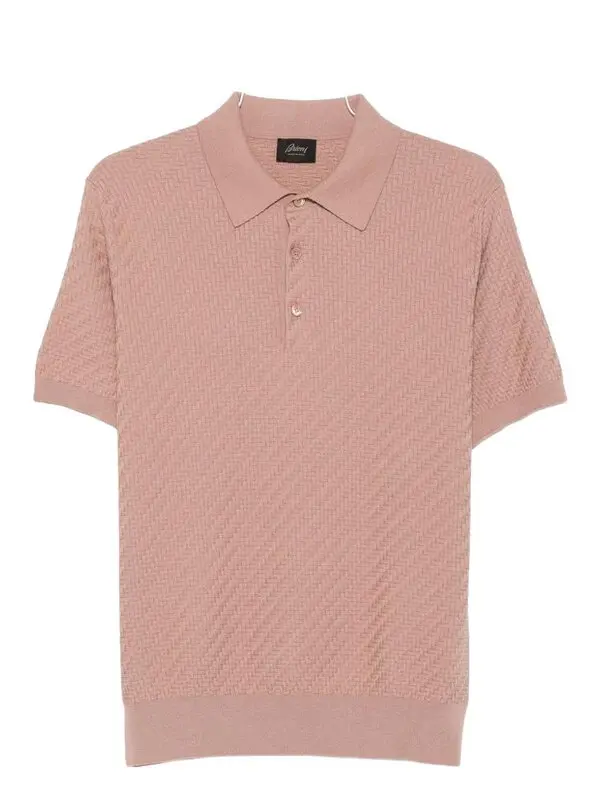 Brioni Cotton And Cashmere Polo Shirt - Pink