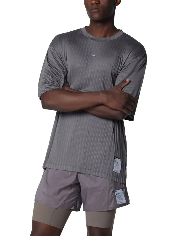 Satisfy Auralite Pleated T-shirt In Granite - Grey