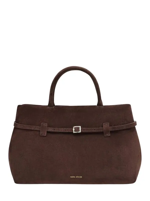 Manu Atelier Le Cambon 35 Suede Bag - Brown