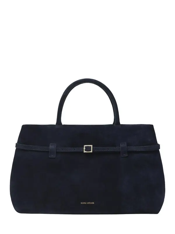 Manu Atelier Le Cambon 35 Dark Suede Bag - Blue