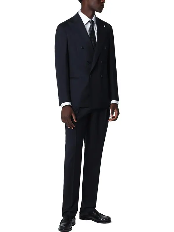 LUIGI BIANCHI Double-breasted Wool Suit - Blue