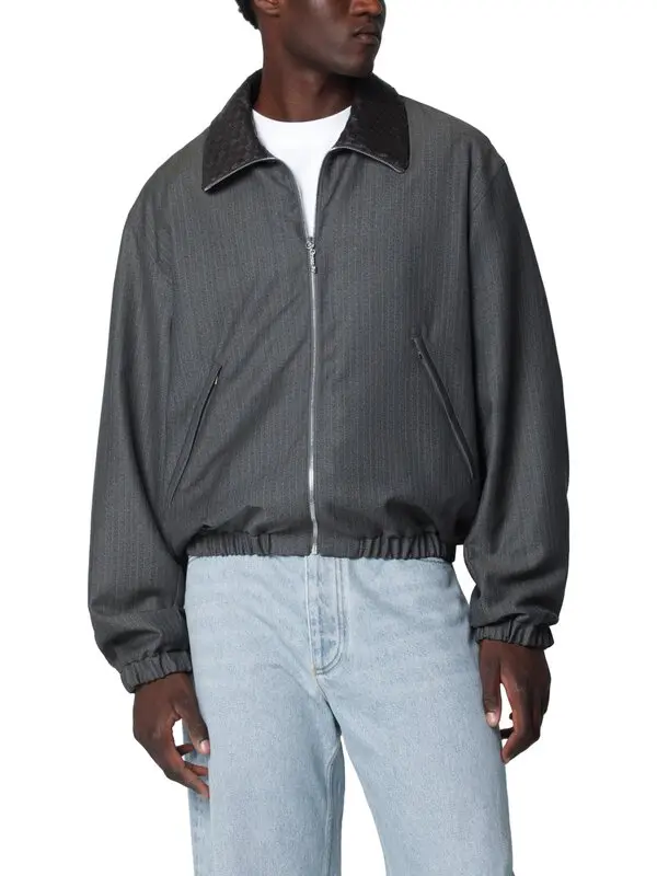 Bottega Veneta Striped Wool And Mohair Jacket - Grey