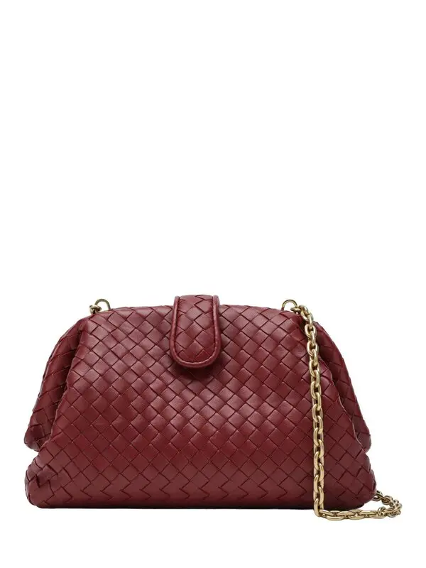 Bottega Veneta Lauren 1980 Small Intrecciato Leather Clutch In Lava - Red