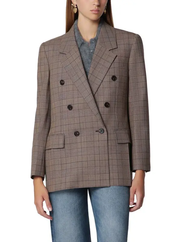 Chloé Prince Of Wales Double-breasted Jacket - Brown