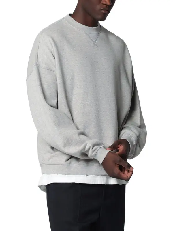 GOLDEN GOOSE Journey Crewneck Cotton Sweatshirt - Grey