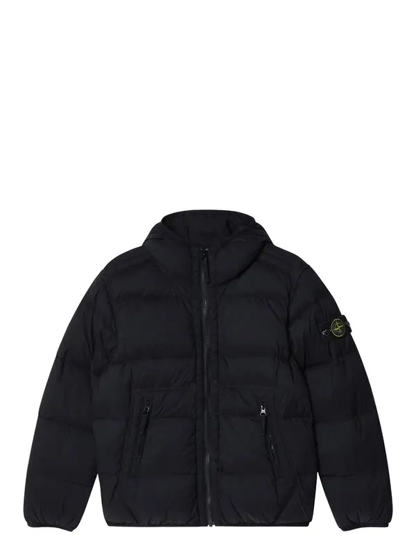 Stone Island Nylon Hooded Down Jacket - Black