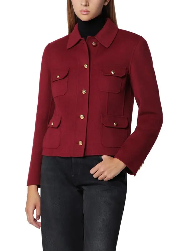 Max Mara Jacket In Ruby Wool And Cashmere - Red