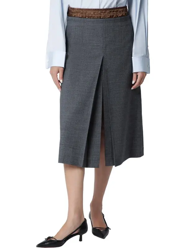 Prada Virgin Wool Skirt - Grey