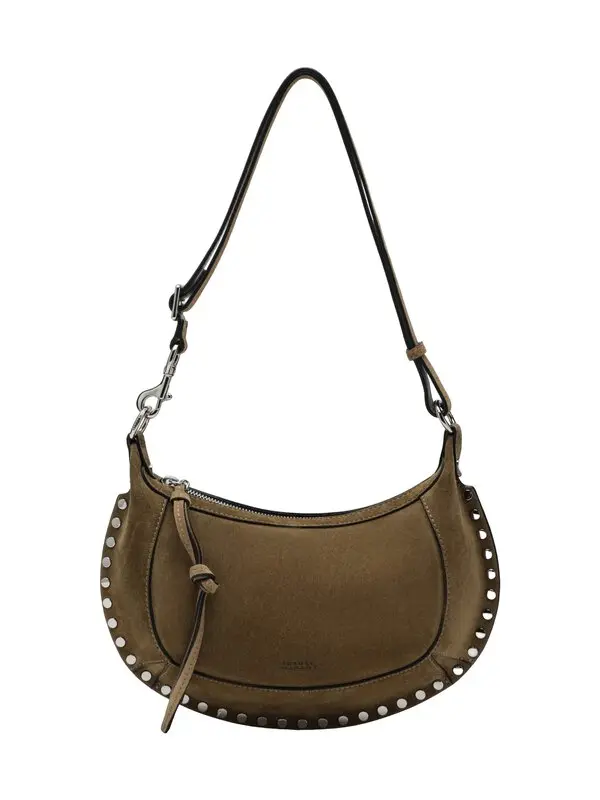 Isabel Marant Étoile Oskan Moon Shoulder Bag In Taupe Suede - Brown