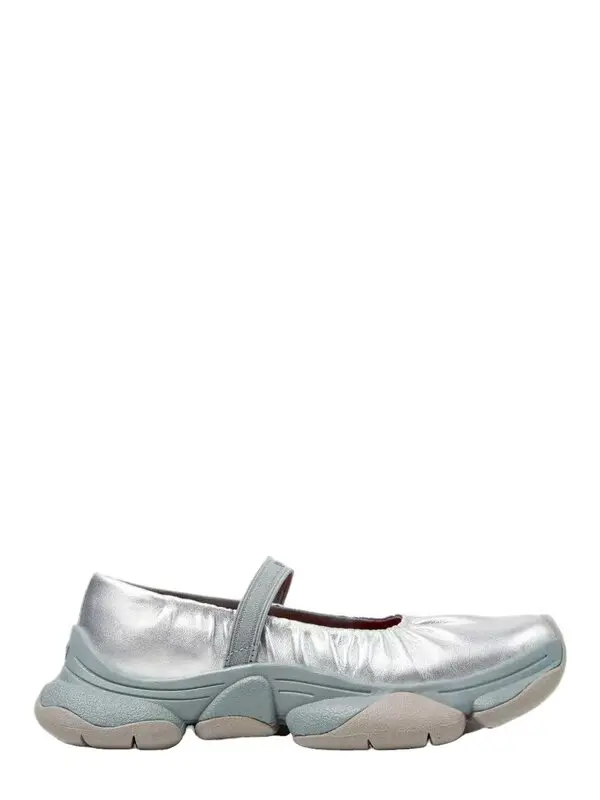 Camper Karst Leather Ballet Flats - Silver