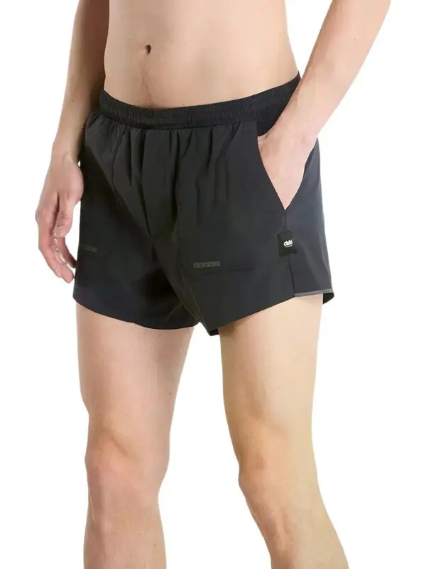 CIELE Atshort 5 Logo-patch Elasticated-waist Shorts - Black
