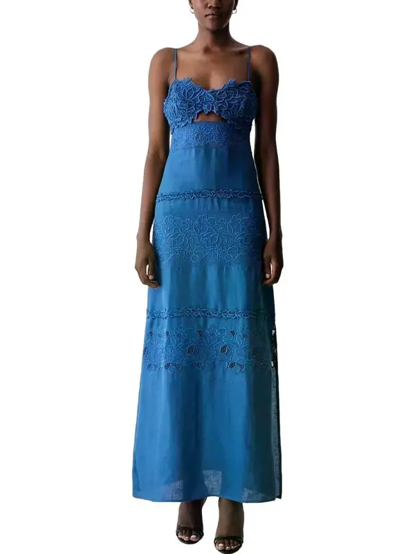 Ermanno Scervino Life Lace-panelled Cut-out Maxi Dress - Blue