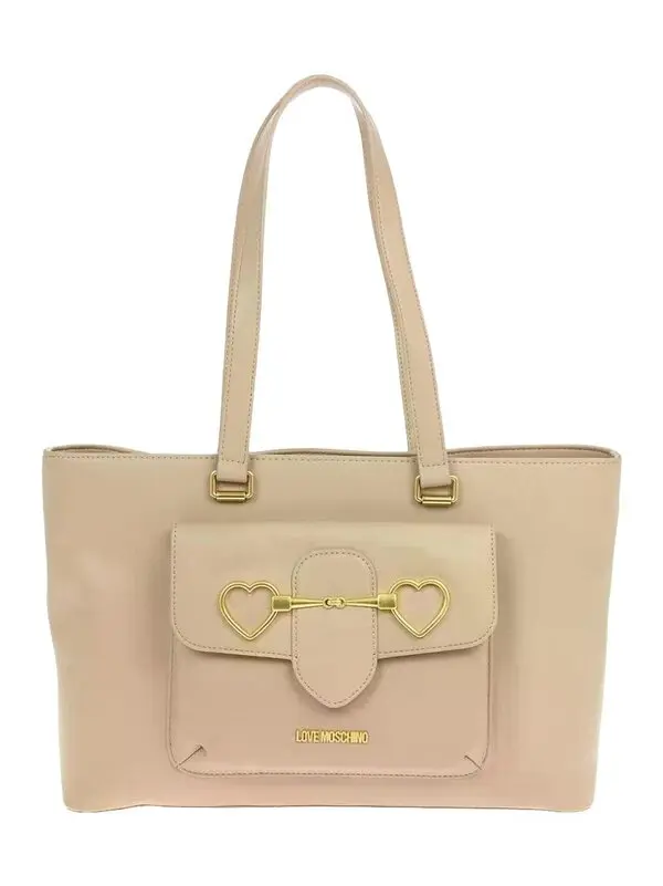 Moschino Heart-clasp Pocket Shoulder Bag - Neutrals